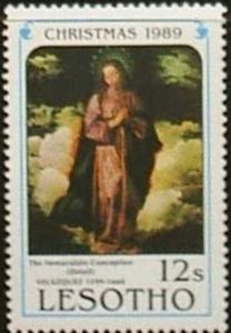 Марка: The Immaculate Conception (Лесото(Christmas 1989 - Paintings by ...