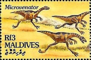 Stamp: Microvenator (Maldives(Dinosaurs (1994)) Mi:MV 2175,Sn:MV 1970g ...