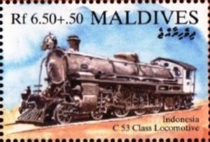 Stamp: C53 Class Locomotive, Indonesia (Maldives(Locomotives) Mi:MV ...