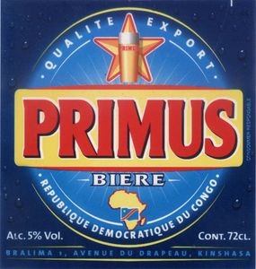 Drink Label: Primus (Bralima-Kinshasa, Congo, Democratic Republic ...