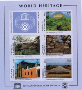 Stamp: 50th Anniversary of UNESCO World Heritage (Antigua and Barbuda ...