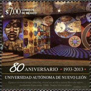 Sello: 80th Anniversary of the Autonomous University of Nuevo León (México(80th Anniv. of the ...
