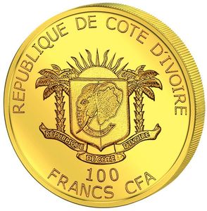 Coin: 100 CFA Francs (African Pride - Monkey) (Ivory Coast(2000~Today ...