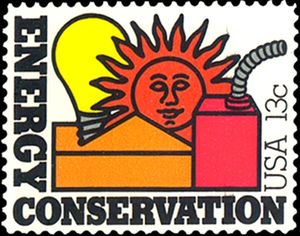 Stamp: "Energy Conservation" (United States of America(Energy Issue) Mi ...