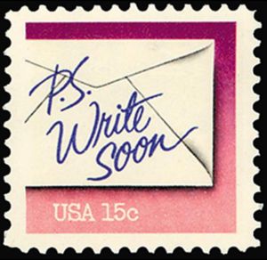 Stamp: P.S. Write Soon (United States of America(National Letter ...