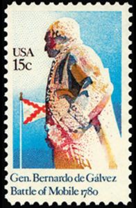 Stamp: Statue of General Bernardo de Galvez, Mobile (United States of ...