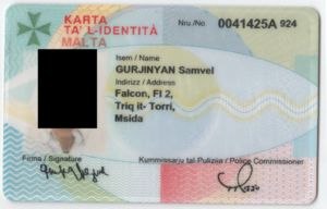 Funktionale Karte: Malta Identity Card (Personal Identification, Malta ...