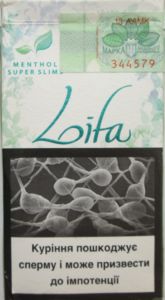 Cigarette Pack: Lifa Menthol Super Slims (UkraineCol:UA-CT-0009