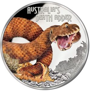 Moneda: 1 Dollar (Deadly and Dangerous - Death Adder) (Tuvalu(2006 ...