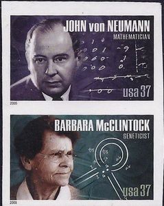 Stamp: Barbara McClintock and John von Neumann (United States of ...