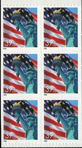 Stamp: Flag & Lady Liberty (United States of America(Flag and Liberty ...