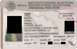 Functional Card: Mexico Voters Card (Personal Identification ...