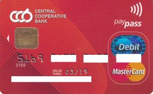 Bank Card: Central Cooperative Bank MasterCard PayPass Mtel - 08-13 ...