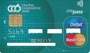 Bank Card: Central Cooperative Bank MasterCard PayPass - 08/15 (Central ...
