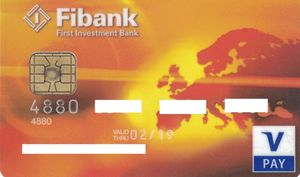 Bank Card: FiBank VPAY Orange Map - 03/15/002 (First Investment Bank ...