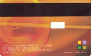 Bank Card: FiBank VPAY Orange Map - 03/15/002 (First Investment Bank ...