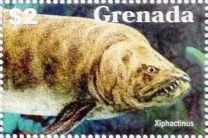 Stamp: Xiphactinus (Grenada(Prehistoric Animals) Mi:GD 5555,Sn:GD 3496d