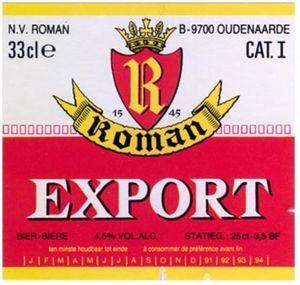 Drink Label: Roman Export (Brouwerij Roman, BelgiumCol:BE-BEER-014442