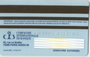 Tarjeta de Banco: Carte Bleue Visa, Compagnie Internationale de Banque ...