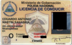 Nicaragua Driving License Driver's License Wikipedia