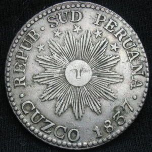 Coin: 2 Reales (Peru(1836~1839 - South Peru, Peru–Bolivian ...
