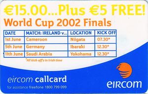 Phonecard: Irish Team 2002 (Eircom (Telecom Éireann), Ireland(Chip ...