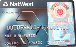 Bank Card: Chequecard (National Westminster Bank, United Kingdom of ...