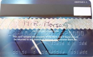 Bank Card: Chequecard (National Westminster Bank, United Kingdom of ...