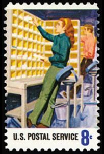 Stamp: Sorting Letters by Hand (United States of America(Postal Service ...