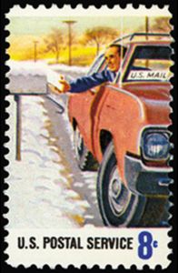 Stamp: Rural Postman (United States of America(Postal Service Employees ...