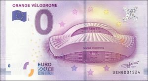 Banknote: 0€ France-Orange Vélodrome (Fantasy Euro Souvenir(France) Col ...