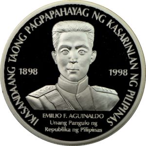 Moeda: 500 Piso (Centennial - Emilio F. Aguinaldo 1898-1998) (Filipinas ...