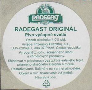 Drink Label: CZ 10s Radegast original výčepní světlé (Pivovar Radegast ...
