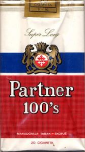 Cigarette Pack: Partner 100's (YugoslaviaCol:YU-CT-0014