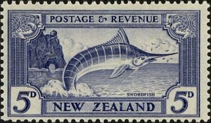 Stamp: Striped Marlin (Tetrapturus audax) (New Zealand(Second ...