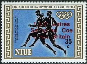 Stamp: Sebastian Coe (Niue(Summer Olympic Games 1984 - Los Angeles ...