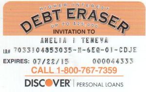 Bank Card: Debt Eraser (Discover, United States of America) Col:US-GM-0073
