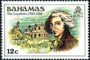 Stamp: The Loyalists, Colonel Andrew Deveaux (1758-1812) (Bahamas ...