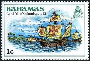 Stamp: Landfall of Columbus, 1492 (Bahamas(History of the Bahamas) Mi ...