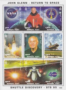 Stamp: John Glenn's Return to Space (Mongolia(John Glenn's Return to ...