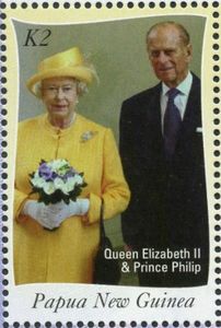Stamp: Queen Elizabeth II and Prince Philip (Papua New Guinea(60th ...