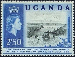 Timbre: Ripon Waterfall & Speke monument (Ouganda(Discovery of the Nile ...