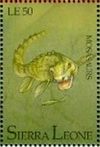 Stamp: Mosasaurus (Sierra Leone(Prehistoric Animals (1992)) Mi:SL 1824 ...