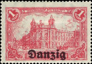 Stamp: Danzig Inscription (Free City of Danzig(Danzig overprints on ...