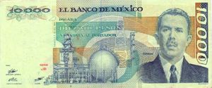 Banknote: 10,000 Pesos (Mexico) (1985-1991 Issue) Wor:P-89c.2