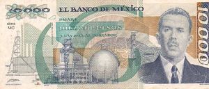 Banknote: 10,000 Pesos (Mexico(1985-1991 Issue) Wor:P-90a.6