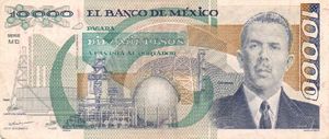 Banknote: 10,000 Pesos (Mexico(1985-1991 Issue) Wor:P-90a.7