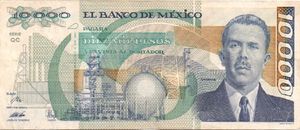 Banknote: 10,000 Pesos (Mexico(1985-1991 Issue) Wor:P-90d.8