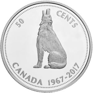 Coin: 50 Cents (1967 Centennial, Wolf) (Canada(2017 - 150th Anniversary ...