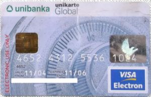 Bank Card: Unicard Global VE (Unibanka, LatviaCol:LV-VE-0050